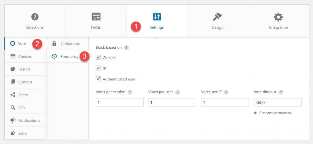 TotalPoll : Voting frequency - TotalSuite Products Documentation
