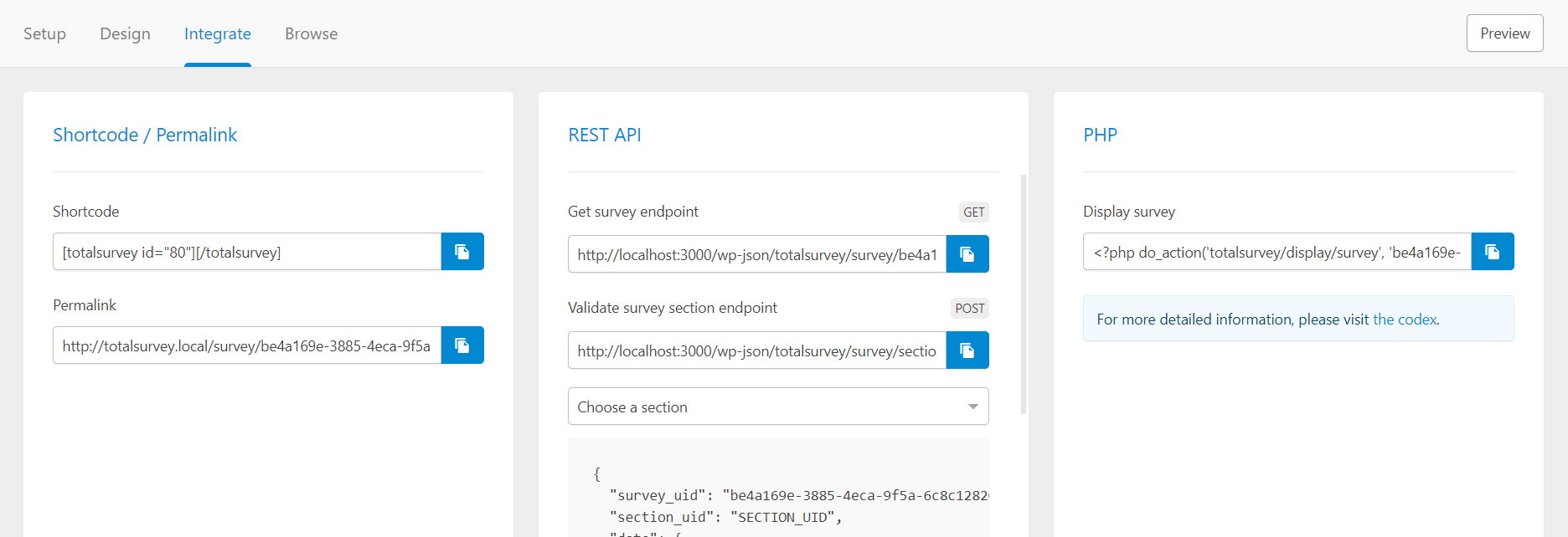 Basics How To Integrate The Survey Totalsuite Products Documentation